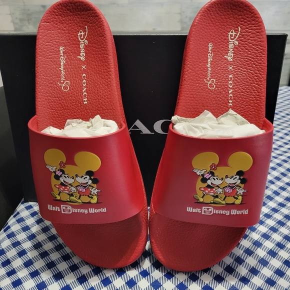 Coach | Shoes | Coach Disney 5th Anniversary Mickey Minnie Slide ...
